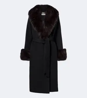 Simkhai Kinsley Wool-blend Wrap Coat - Black