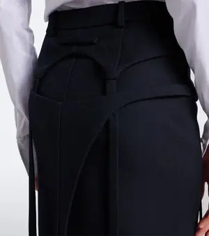JEAN PAUL GAULTIER Layered Virgin Wool Pencil Skirt