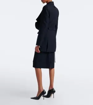 JEAN PAUL GAULTIER Layered Virgin Wool Pencil Skirt
