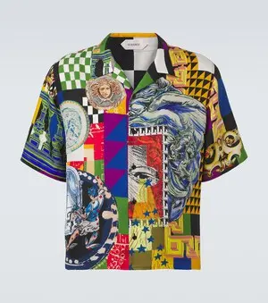 Versace Medusa Silk Twill Bowling Shirt - Multicoloured