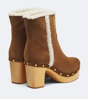 Veronica Beard Loreen Studded Suede Ankle Boots