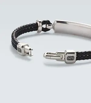 David Yurman Streamline® Sterling And Leather Bracelet With Onyx