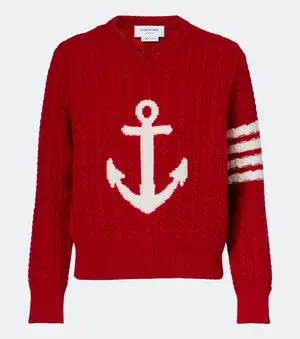 Thom Browne 4-bar Cable-knit Virgin Wool Sweater