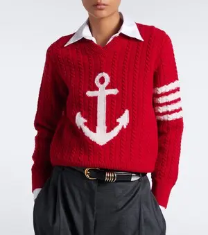 Thom Browne 4-bar Cable-knit Virgin Wool Sweater