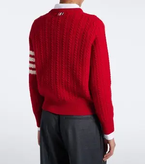 Thom Browne 4-bar Cable-knit Virgin Wool Sweater