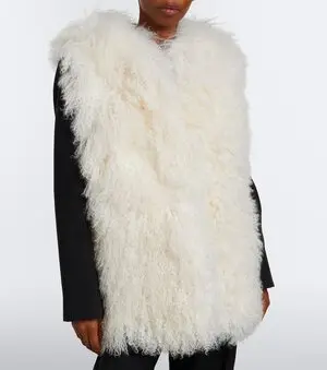 YVES SALOMON Hooded Shearling Vest
