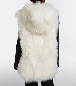YVES SALOMON Hooded Shearling Vest