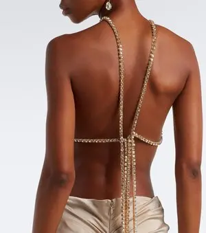 GEORGES HOBEIKA Embellished Gathered Open-back Satin Gown