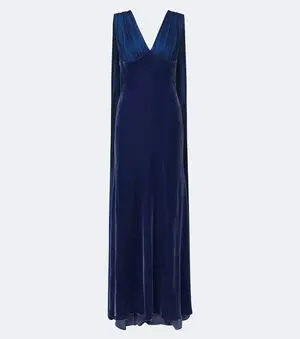 Simkhai Mariselle Caped Velvet Gown