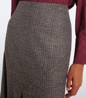 Etro Checked Wool Midi Skirt