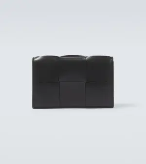 Bottega Veneta Intreccio Cassette Leather Card Holder - Black