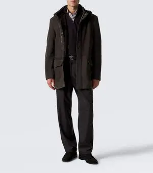 Thom Sweeney Hooded Suede Parka