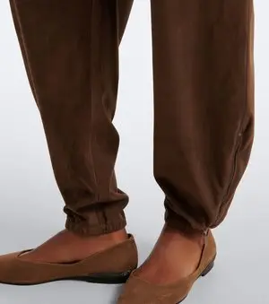 Brunello Cucinelli Belted Suede Tapered Pants
