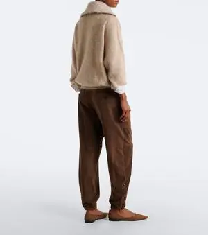 Brunello Cucinelli Belted Suede Tapered Pants