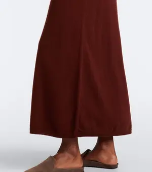 Max Mara Belted Cashmere Maxi Skirt - Brown