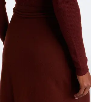Max Mara Belted Cashmere Maxi Skirt - Brown