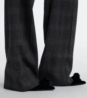 Magda Butrym Plaid Virgin Wool Wide-leg Pants