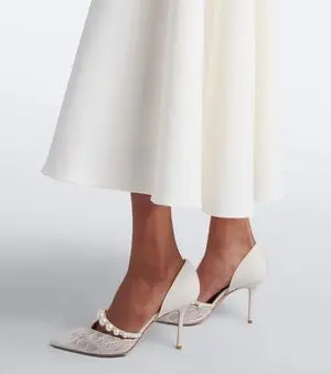 Safiyaa Bridal Melinda Belted Crêpe Midi Dress - White