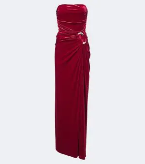 Simkhai Emma Gathe Velvet Bustier Gown