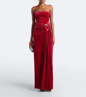 Simkhai Emma Gathe Velvet Bustier Gown