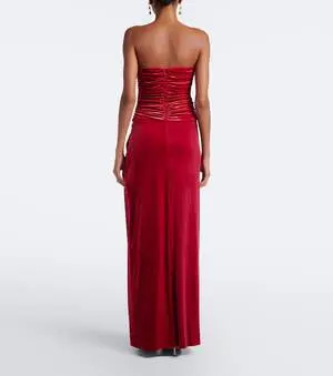 Simkhai Emma Gathe Velvet Bustier Gown