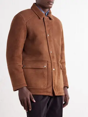 Kiton Panelled Shearling Field Jacket