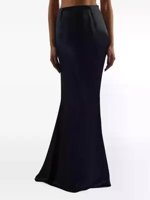 TALLER MARMO Silver Screen Satin Maxi Skirt - Black
