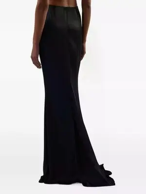 TALLER MARMO Silver Screen Satin Maxi Skirt - Black