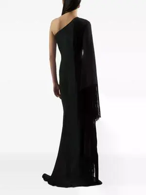 TALLER MARMO One-shoulder Fringed Maxi Gown