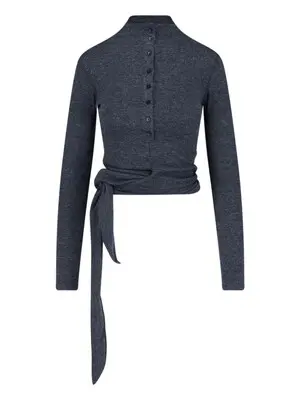 LOW CLASSIC T-shirt “button Up Wrap - Gray