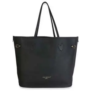 LOUIS VUITTON Black Monogram Canvas Calfskin Neverfull Inside Out Mm