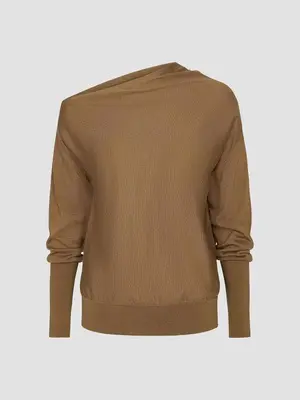 TWP Cold Shoulder Wool-silk Knit Top