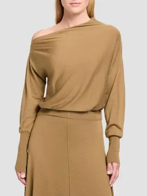 TWP Cold Shoulder Wool-silk Knit Top
