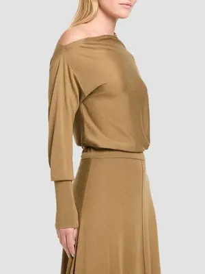TWP Cold Shoulder Wool-silk Knit Top