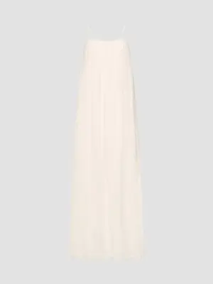 TWP Shirred Linen-blend Column Dress - Ivory