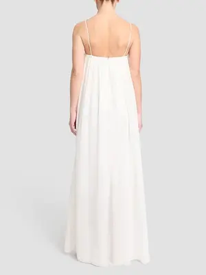 TWP Shirred Linen-blend Column Dress