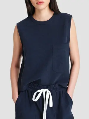 TWP Short Muscle Cotton-blend Tank - Midnight