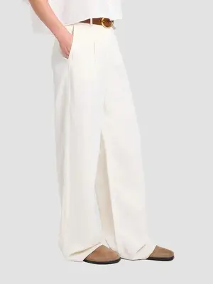 TWP Hudson St. Linen-blend Pants - Bone
