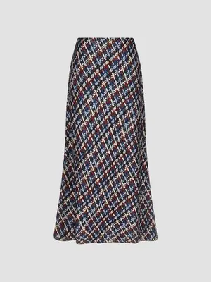 TWP Woven Leather A-line Midi-skirt - Blue Multi