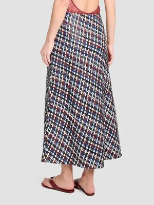 TWP Woven Leather A-line Midi-skirt