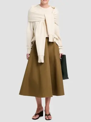 TWP Full Sweep Circle Double-canvas Cotton A-line Midi Skirt