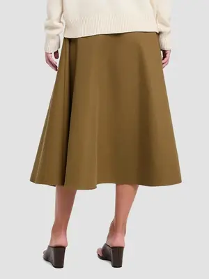 TWP Full Sweep Circle Double-canvas Cotton A-line Midi Skirt