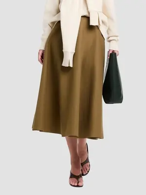 TWP Full Sweep Circle Double-canvas Cotton A-line Midi Skirt