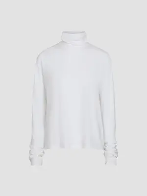 TWP Abby Cotton Turtleneck Top - White