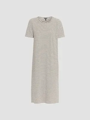 Eileen Fisher Striped Cotton Midi Dress