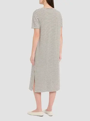 Eileen Fisher Striped Cotton Midi Dress