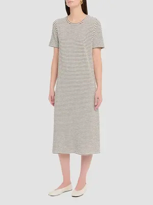 Eileen Fisher Striped Cotton Midi Dress