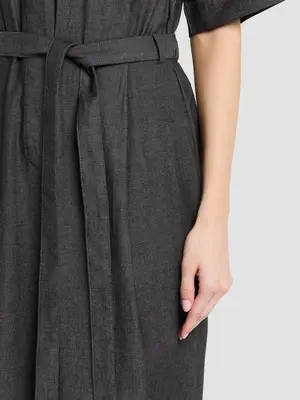 Eileen Fisher Cotton Twill V-neck Jumpsuit