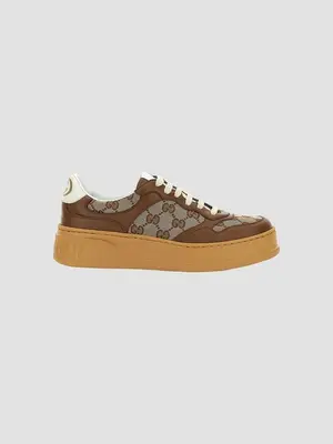 Gucci Gg Canvas & Leather Low-top Sneakers