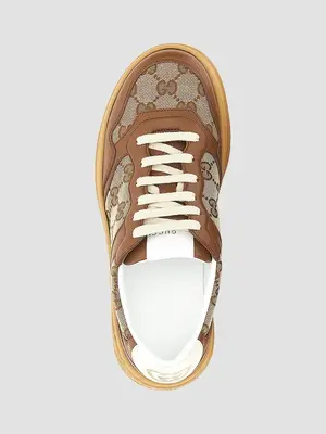 Gucci Gg Canvas & Leather Low-top Sneakers